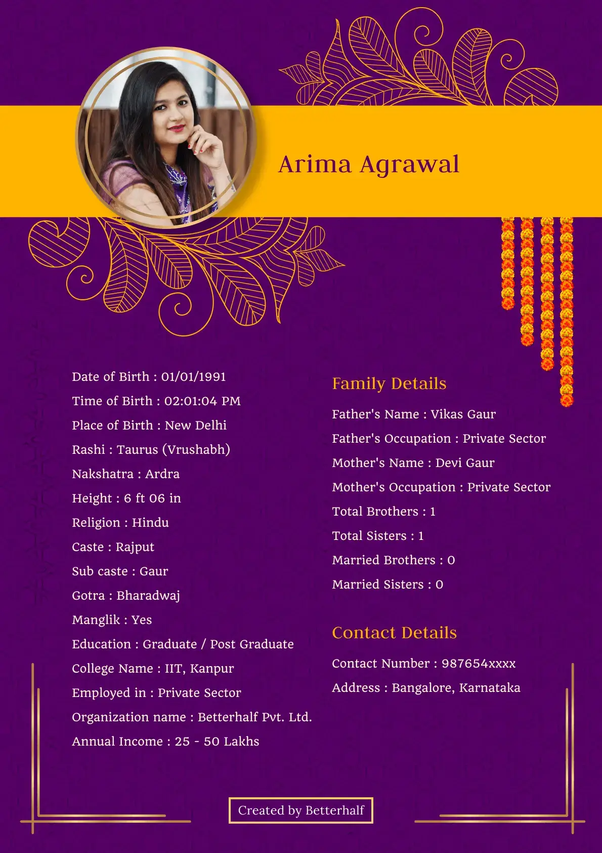 Biodata For Marriage