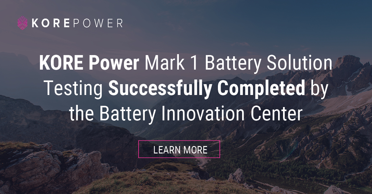 KORE Power's Battery Solution Testing Completed by BIC