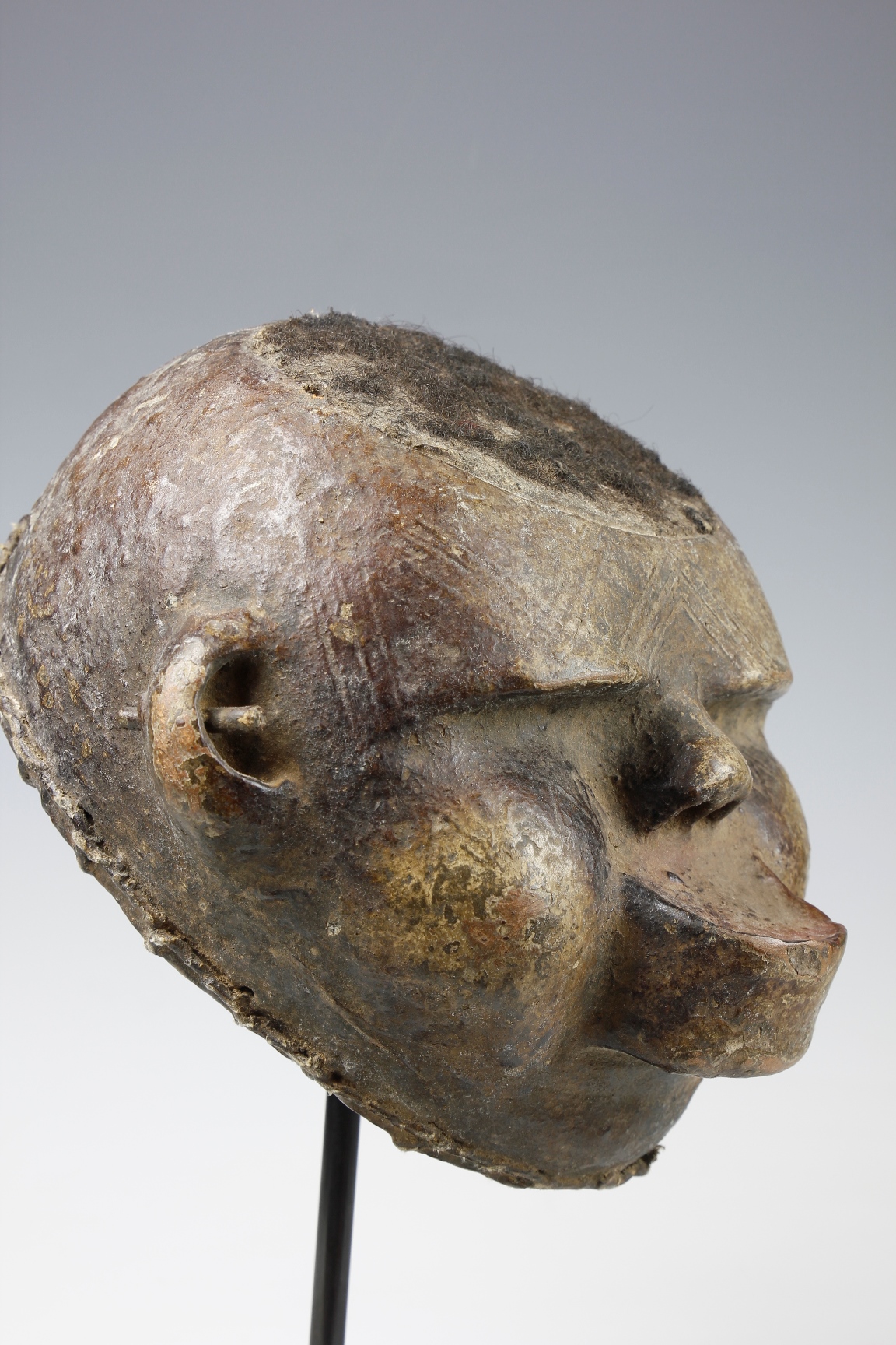 1950's Makonde Ceremonial Terracotta Mask Featuring Facial Markings and ...