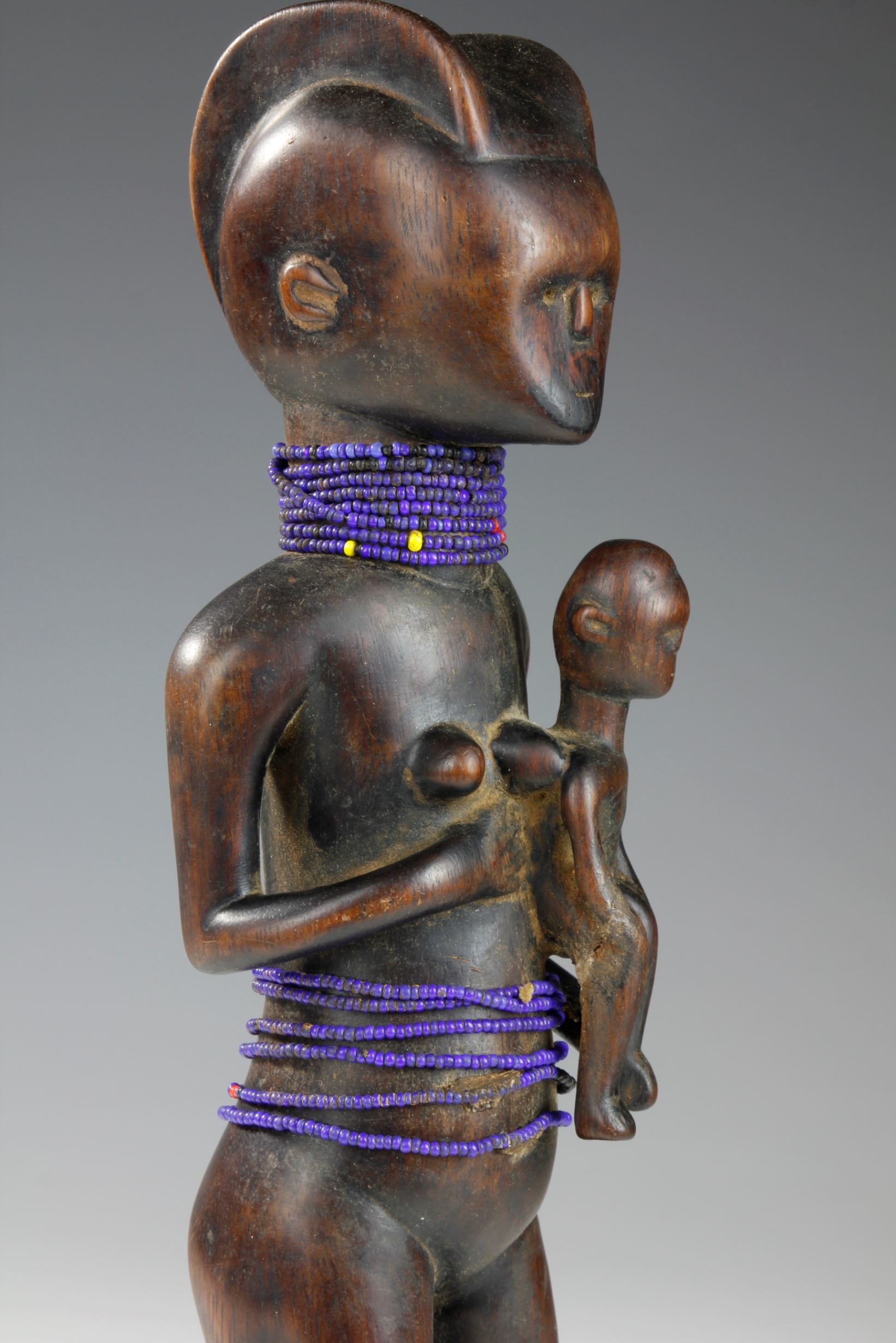 Kwere Mother and Child Figure Adorned With Beads, Tanzania | £2400 | TRIBAL GATHERING LONDON