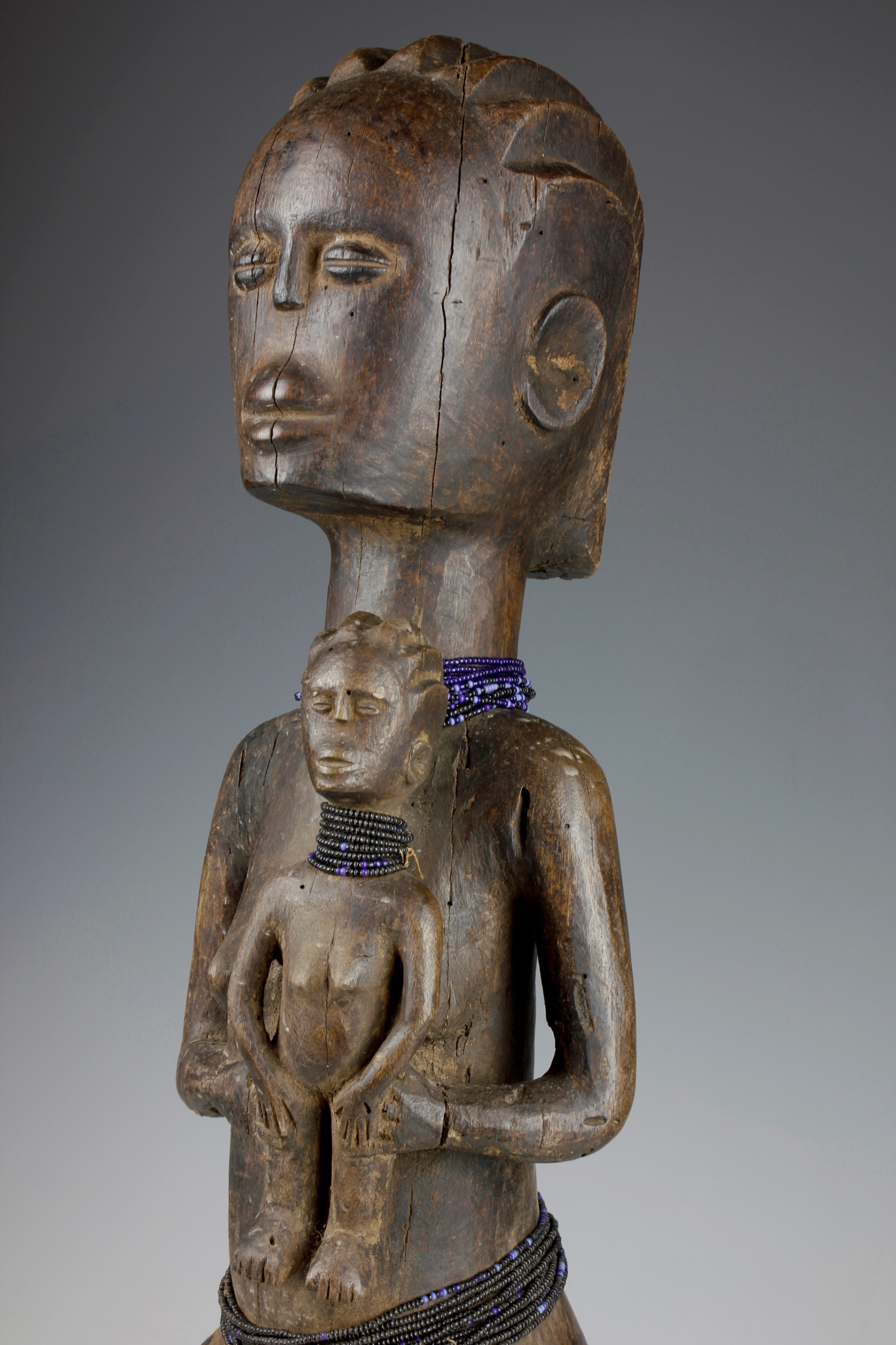 Large Kwere Mother and Child Figure Adorned With Beads, Tanzania | £ ...