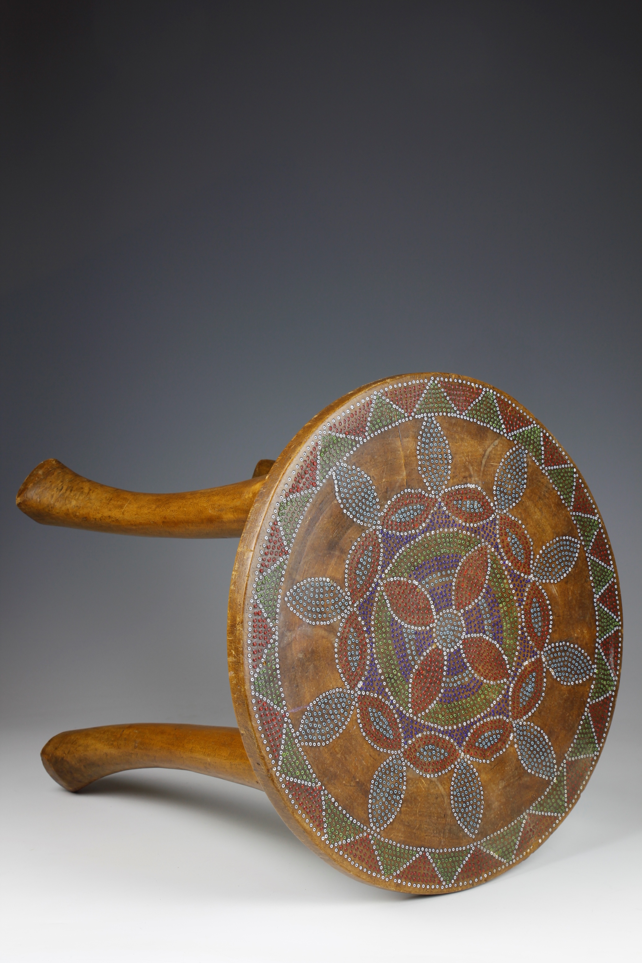 1930's - 1940's Kamba Stool With Beautifully Beaded Top, Kenya | £480 | TRIBAL GATHERING LONDON