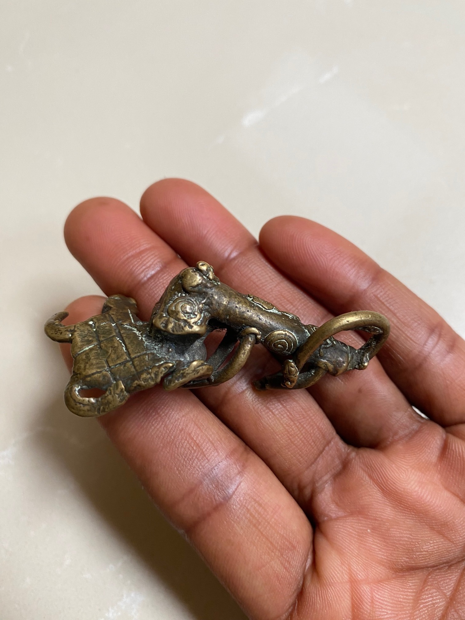 Group of Five 18th/19th Century Akan Gold Weights Depicting Ceremonial ...