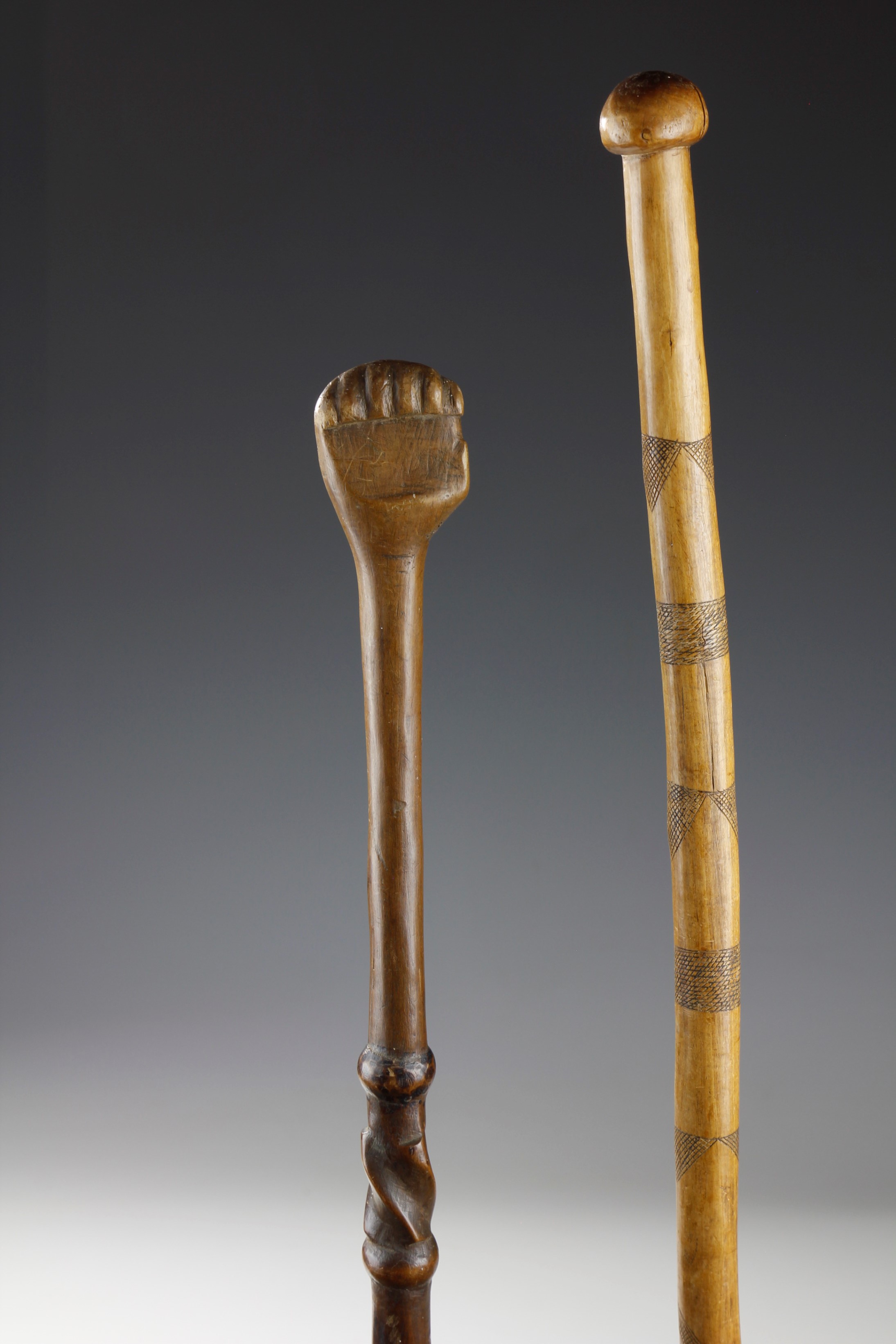 TWO NGUNI/ZULU WOODEN STAFFS, SOUTHERN AFRICA | £300 For Both | TRIBAL ...