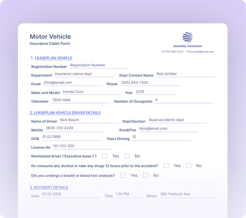 Motor Insurance Claim Form OCR & Automated Workflows