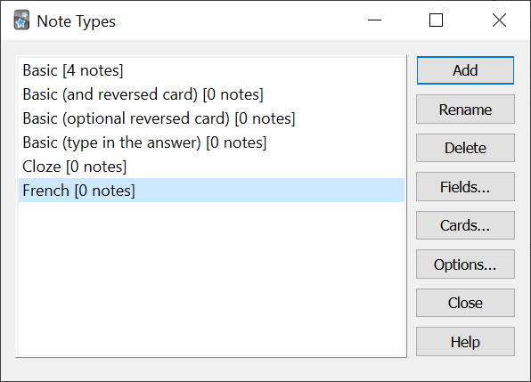 Anki: Configuring Note Types