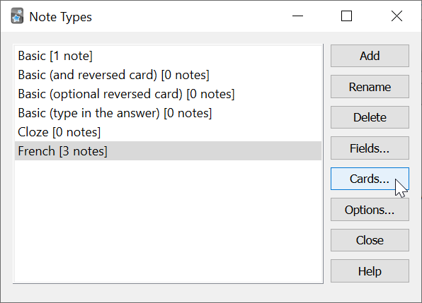 Anki: Configuring Note Types