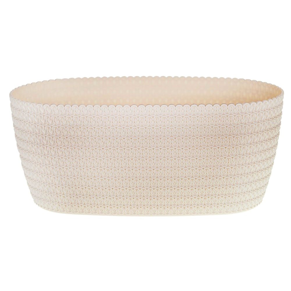 Cream Oval planter for indoor and outdoor plants.