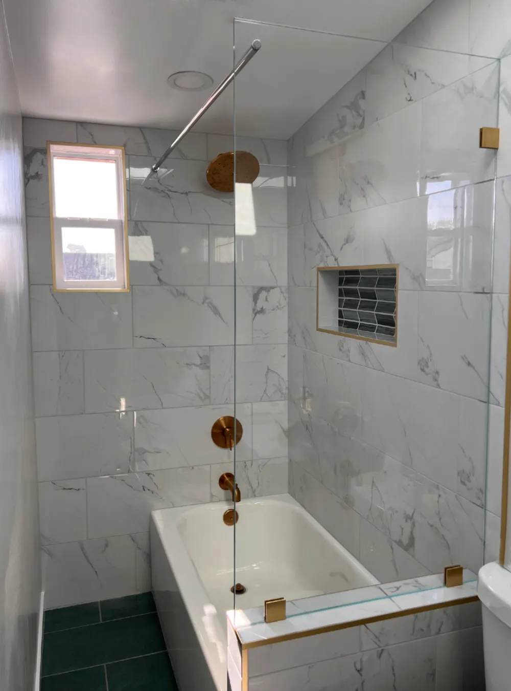 Glass Shower Tub Screen with Curtain Berkeley