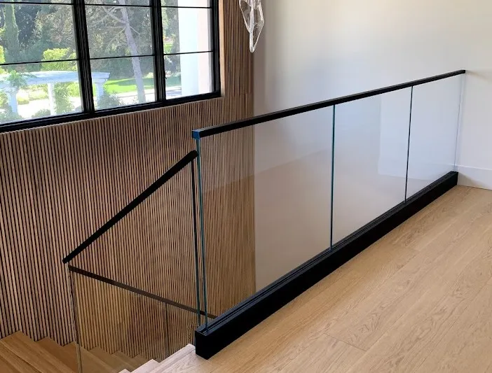Matte Black Glass Stair Railing
