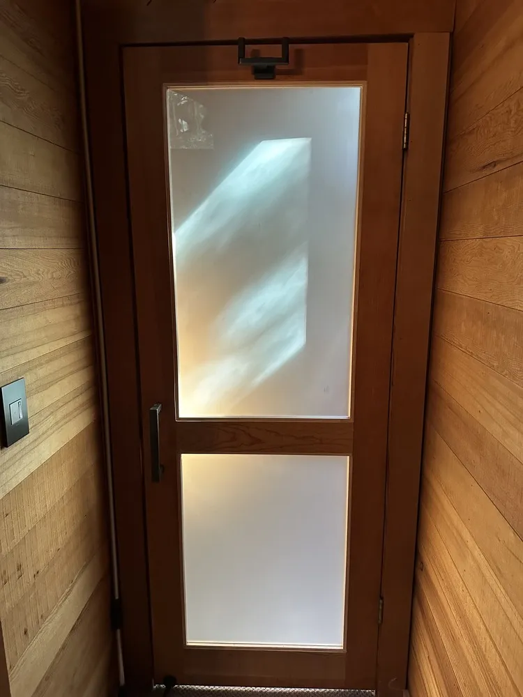 Frosted Glass Lites in Wood Door