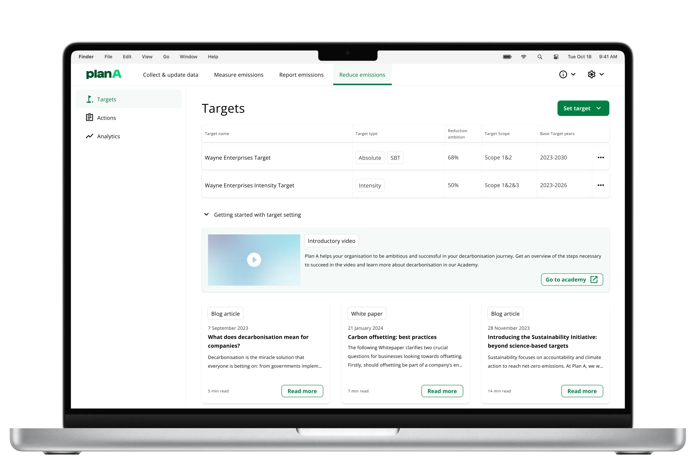 Your partner to set science-based targets | Plan A