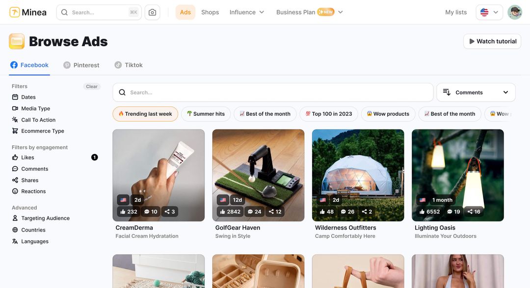 Minea - Adspy leader pour produits Ecommerce et Dropshipping