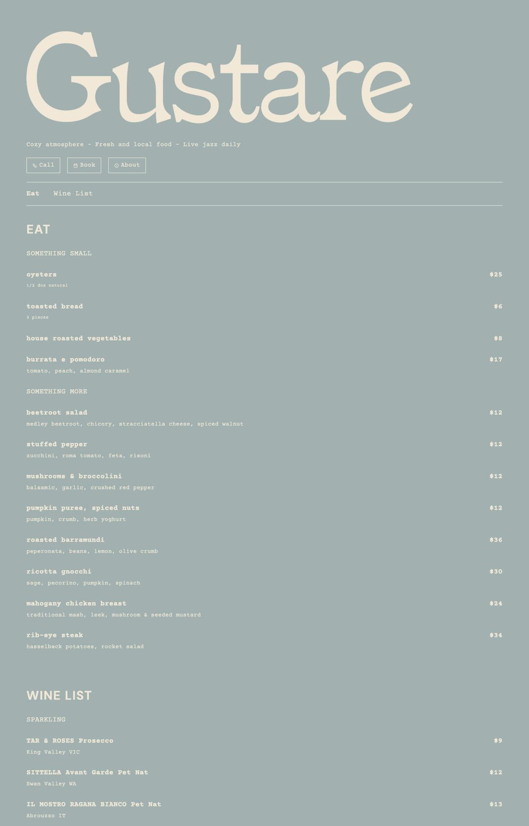 Create your free menu today | Menuzen