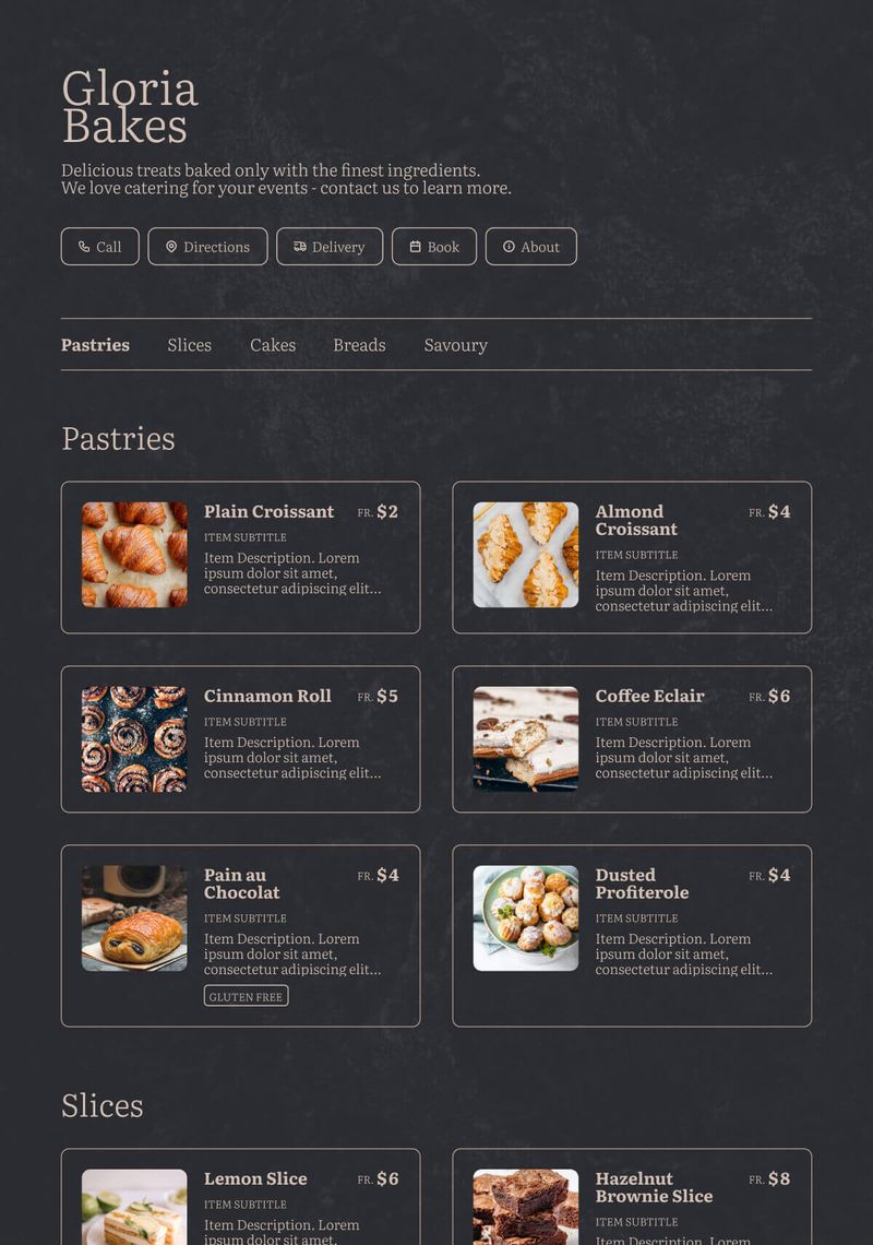 Free Simple Menu Template | Menuzen