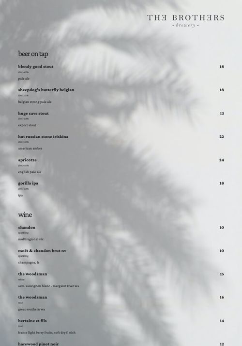 Free Brewery Menu Template | Menuzen