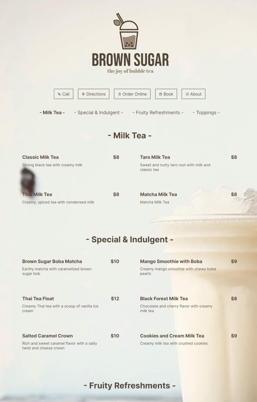 Free Afternoon Tea Menu Template | Menuzen