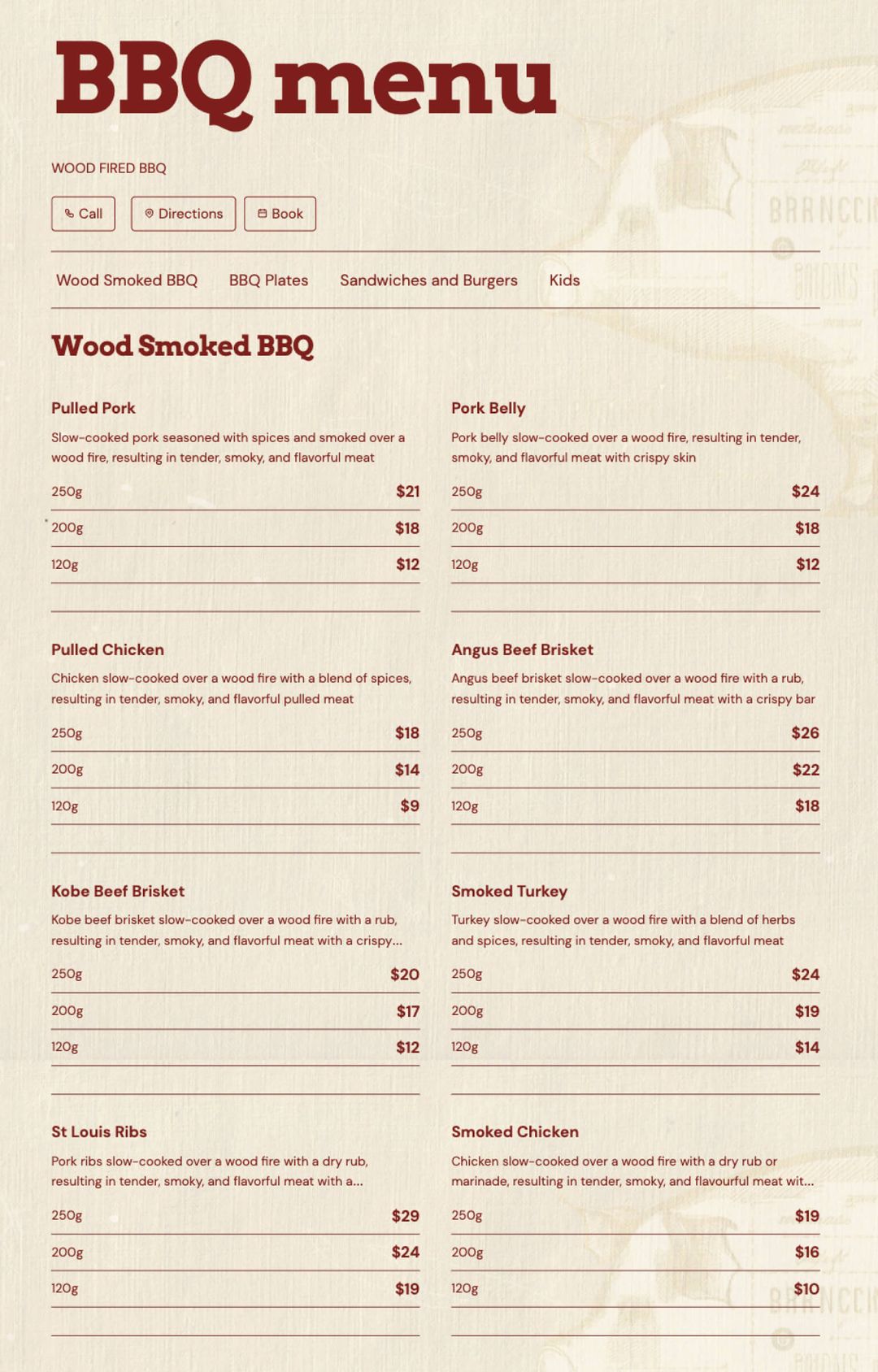 Free Simple Menu Template | Menuzen