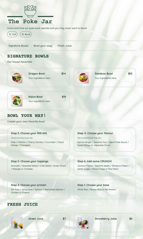 Design Your Online Menu With Our Free Templates | Menuzen