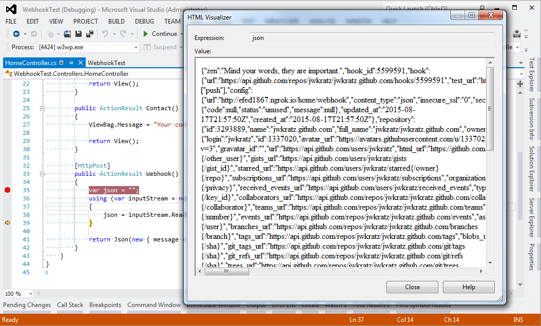 Debugging remote webhooks with ngrok and Visual Studio - DoneDone