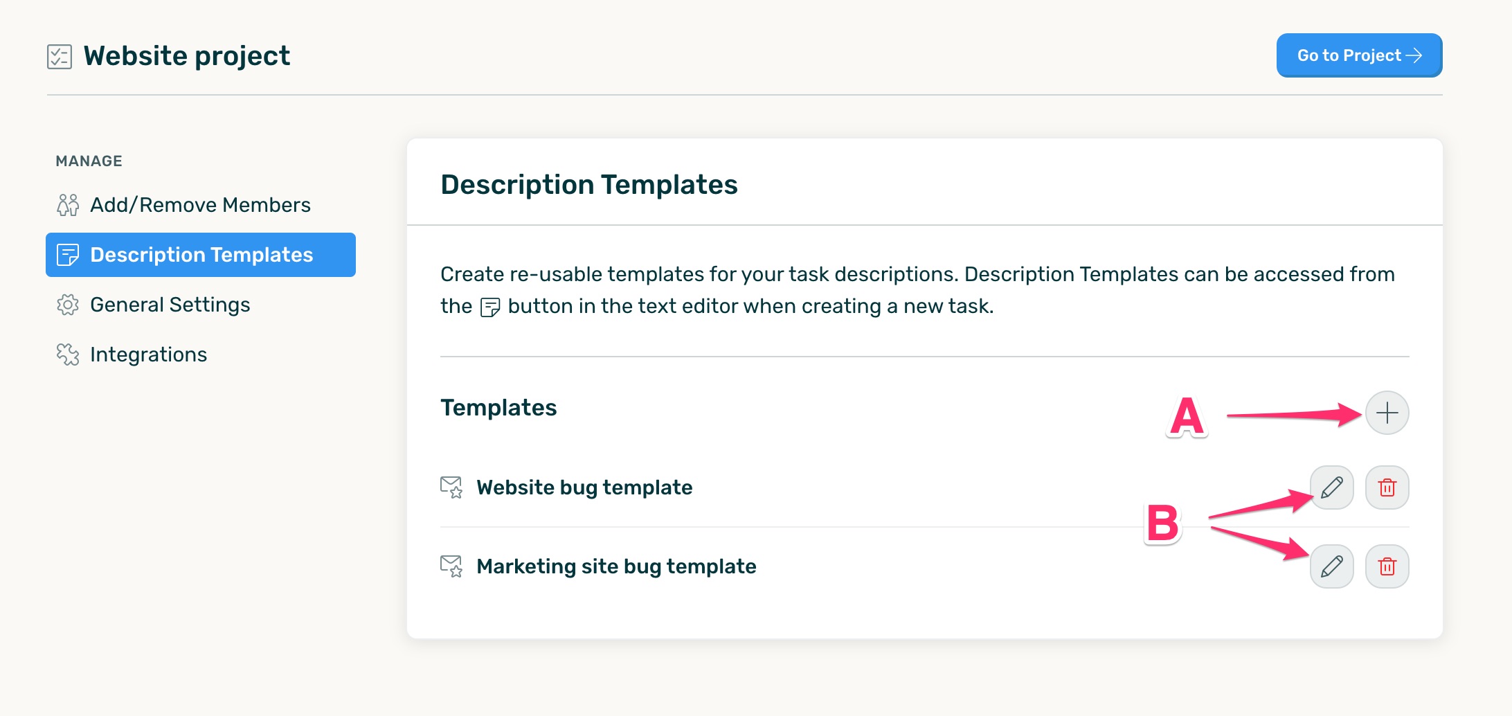 Setting up Description Templates - Help Docs - DoneDone