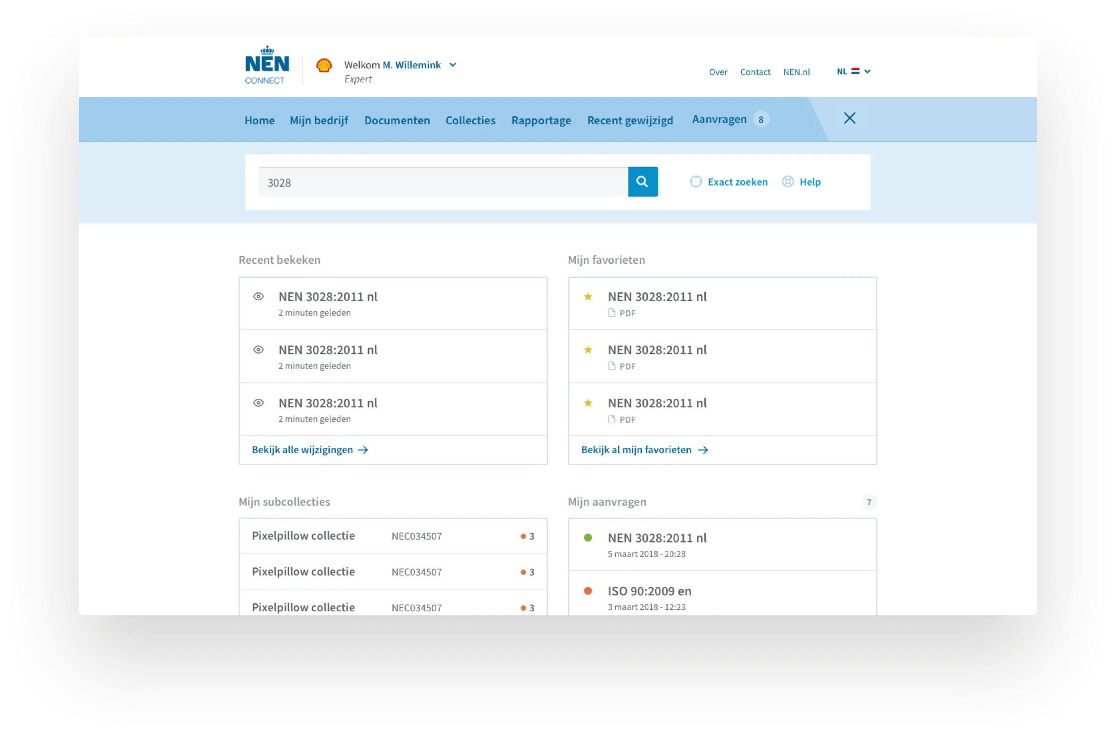 NEN Connect Klanten Portaal – Pixelpillow.nl