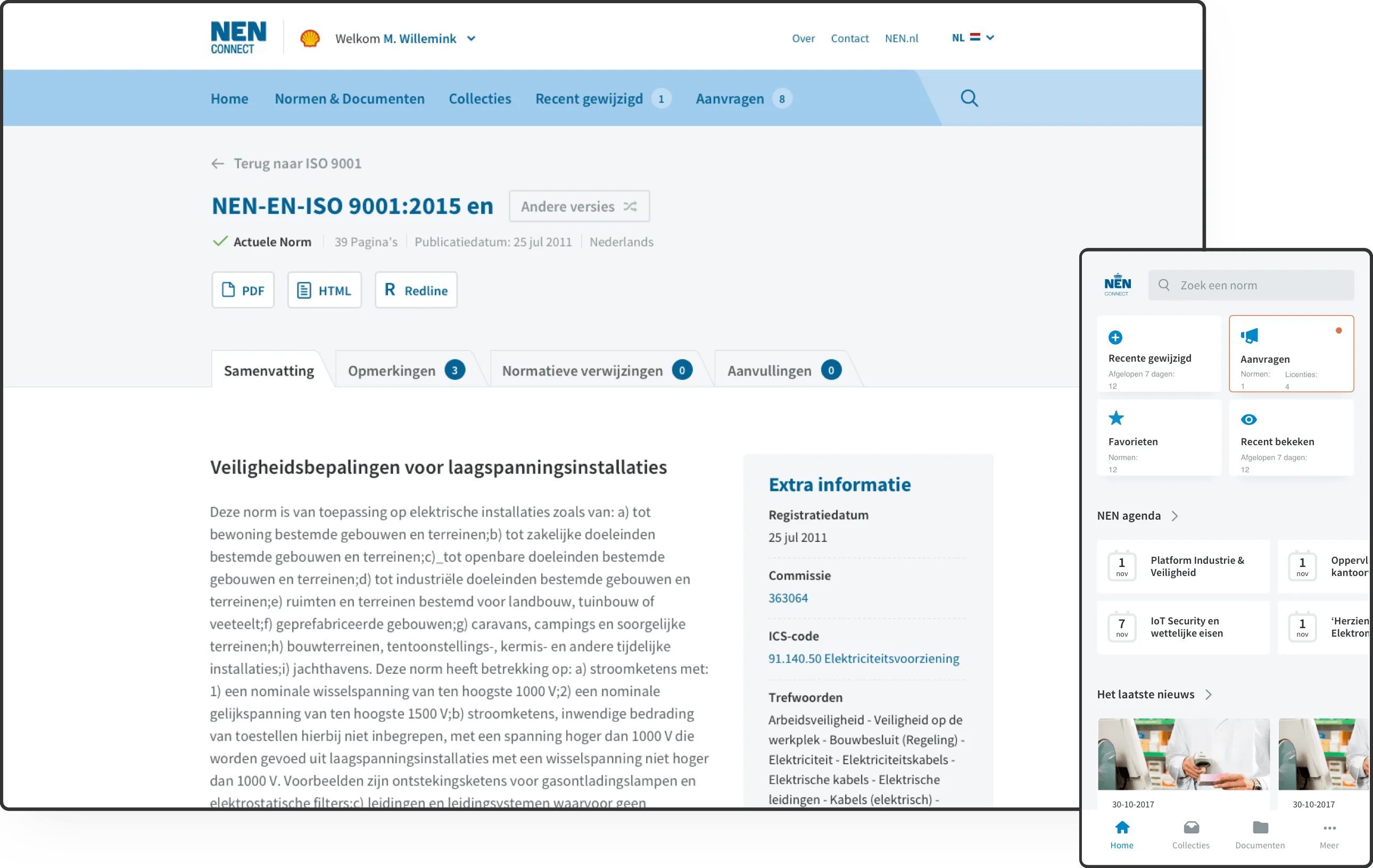 NEN Connect Klanten Portaal – Pixelpillow.nl