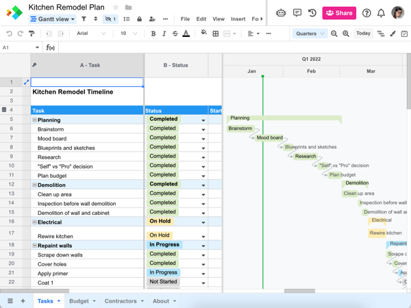 Bathroom Construction Plan Spreadsheet Templates