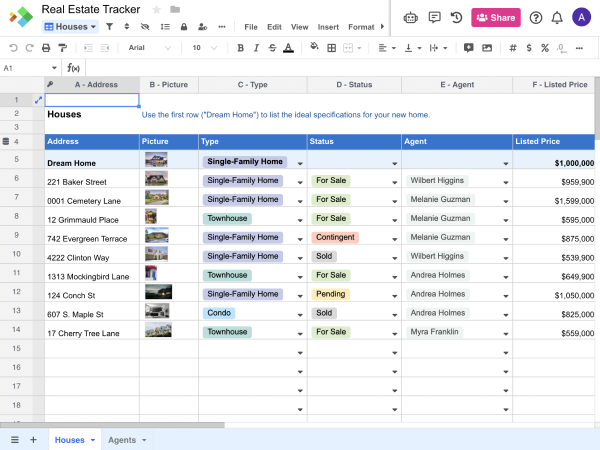 House Tracker Template to Help Keep House Hunting Organized