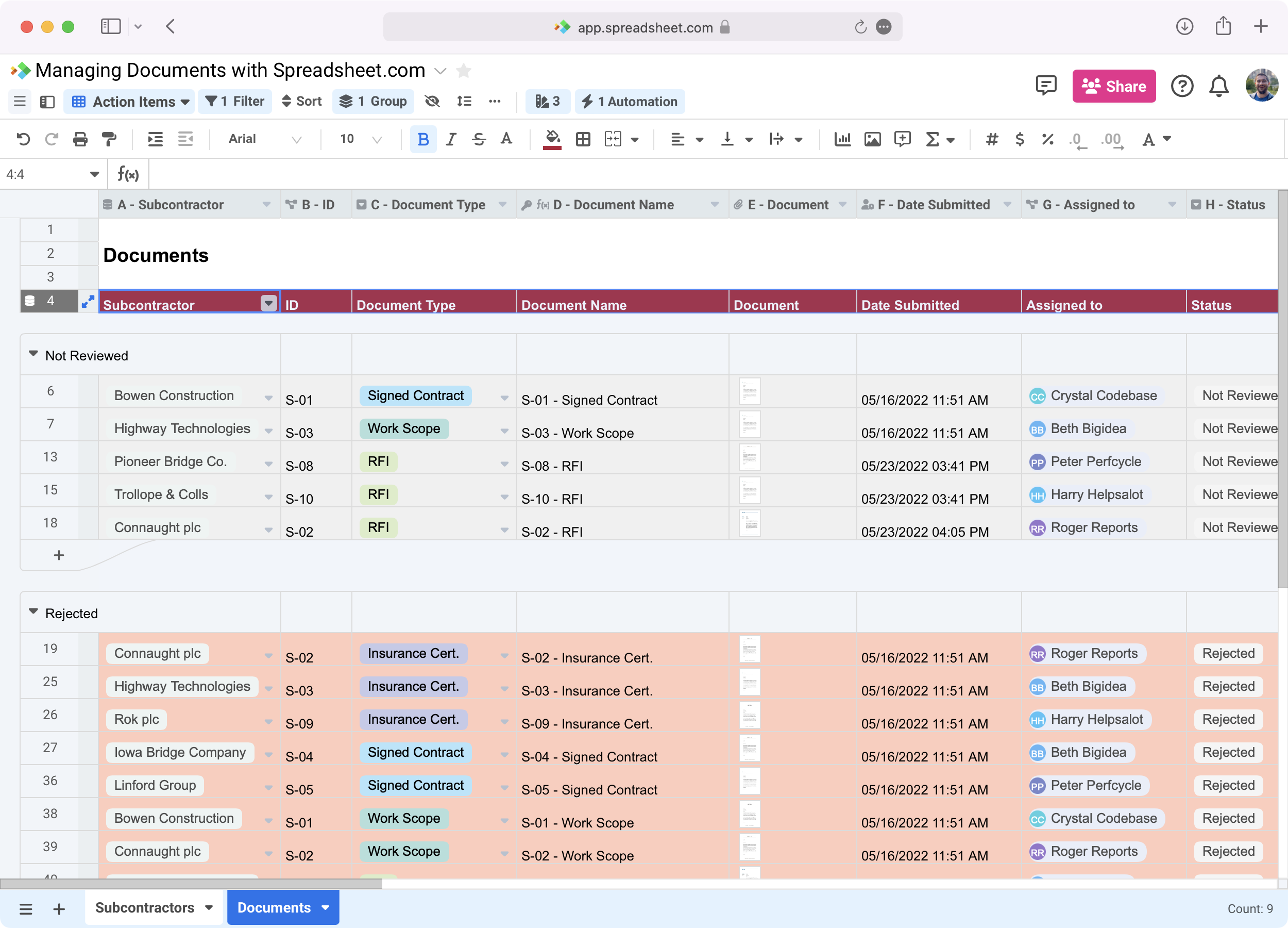 How To Manage Track Documents With Spreadsheet