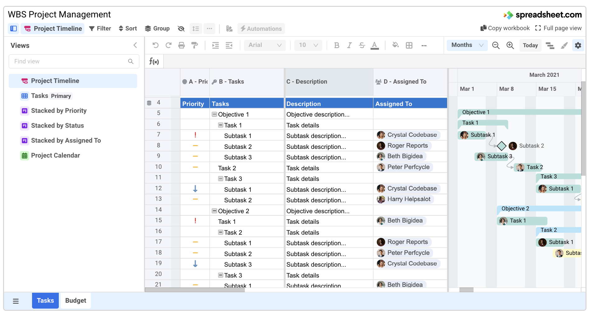 How to Create a Project Budget | Spreadsheet.com