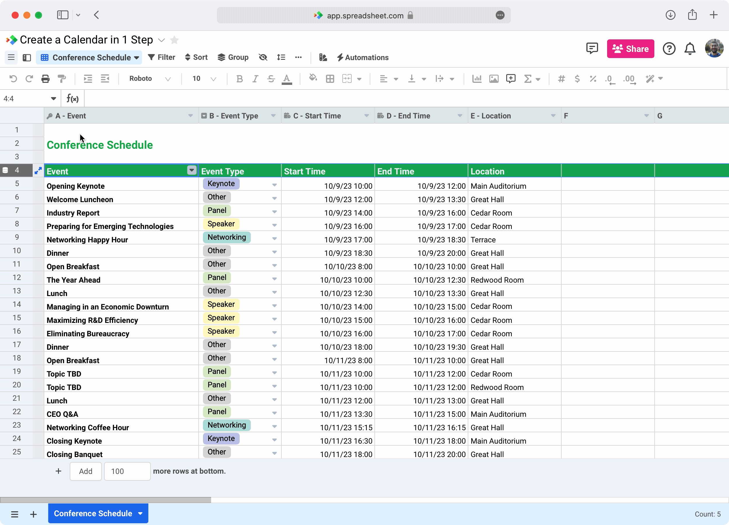 Create A Calendar From Your Workbook In 1 Step