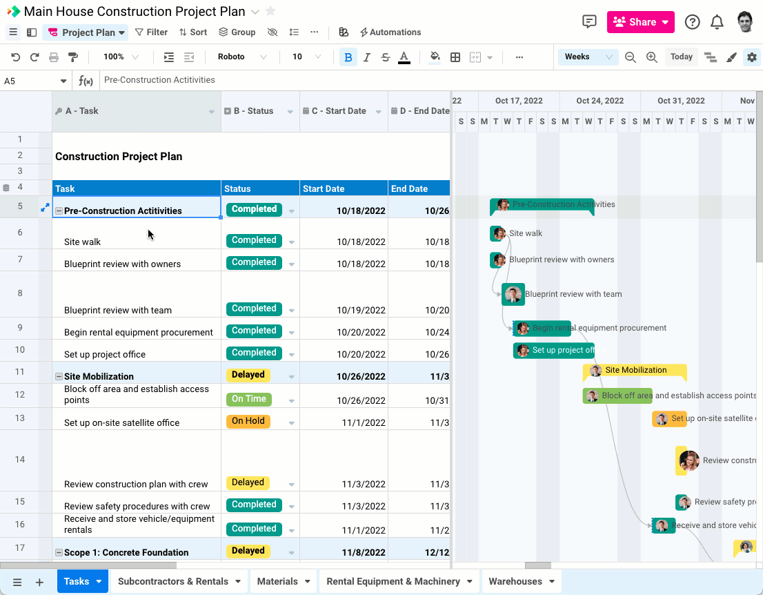 Spreadsheet.com Product Updates: Drag and Drop Row Movement