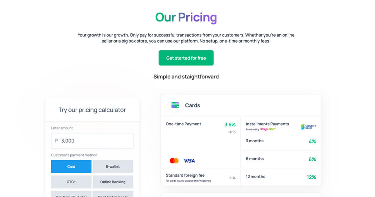 Pricing and fees | PayMongo