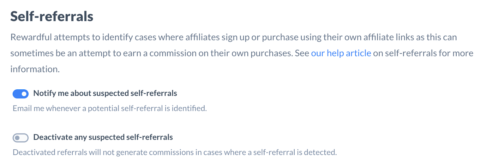 Prevent self referral fraud in affiliate programs with Rewardful