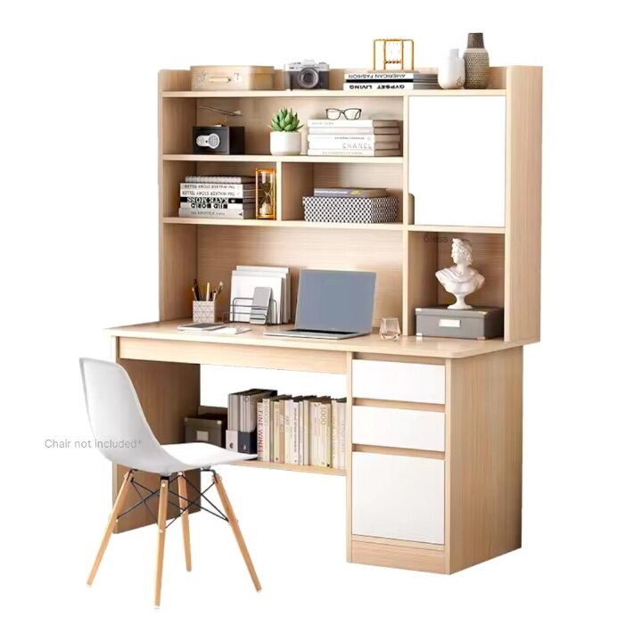 Buy Modern Study Table with Compact Shelf - Oak - Bless Maldives