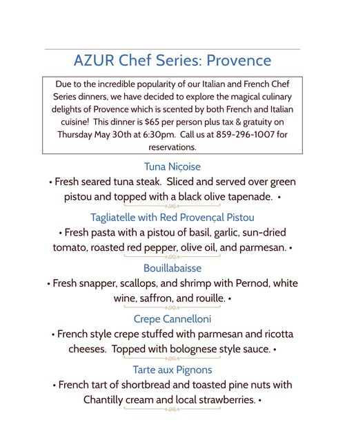 Upscale Restaurant Lexington | Fine Dining Lexington - Azur Restaurant ...