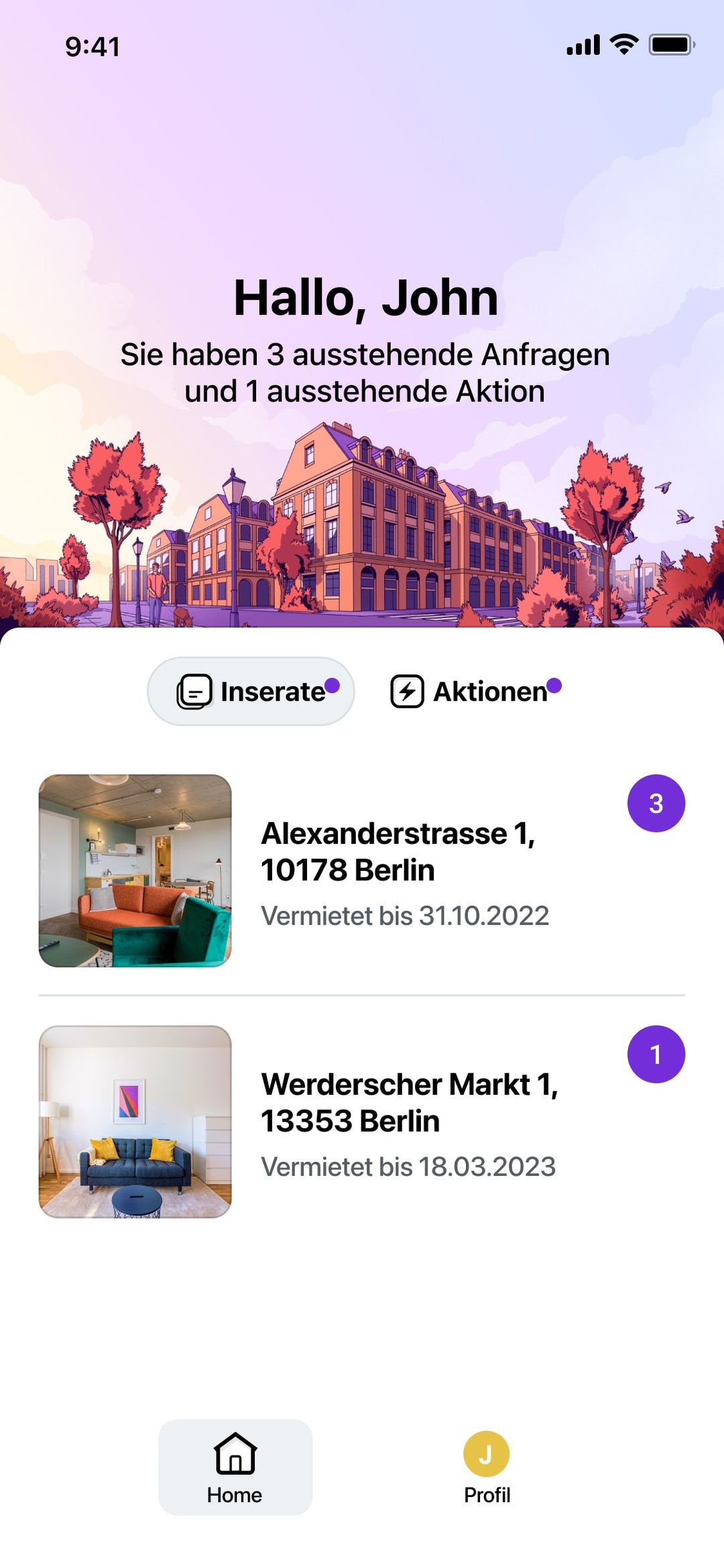 Wunderflats App für Vermieter - Vermieten von unterwegs