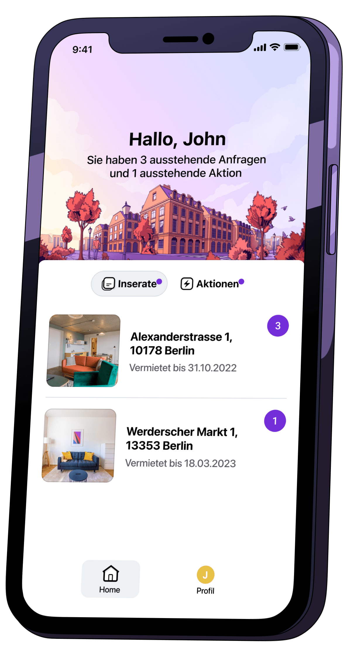 Wunderflats App für Vermieter - Vermieten von unterwegs