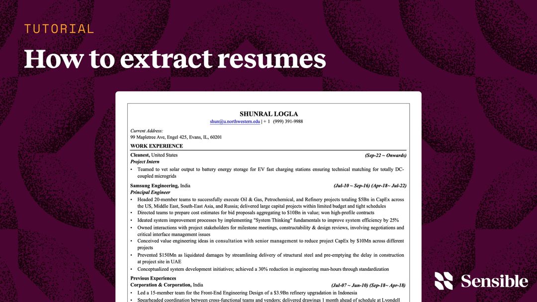 How to extract data from resumes with LLMs and Sensible | Sensible Blog