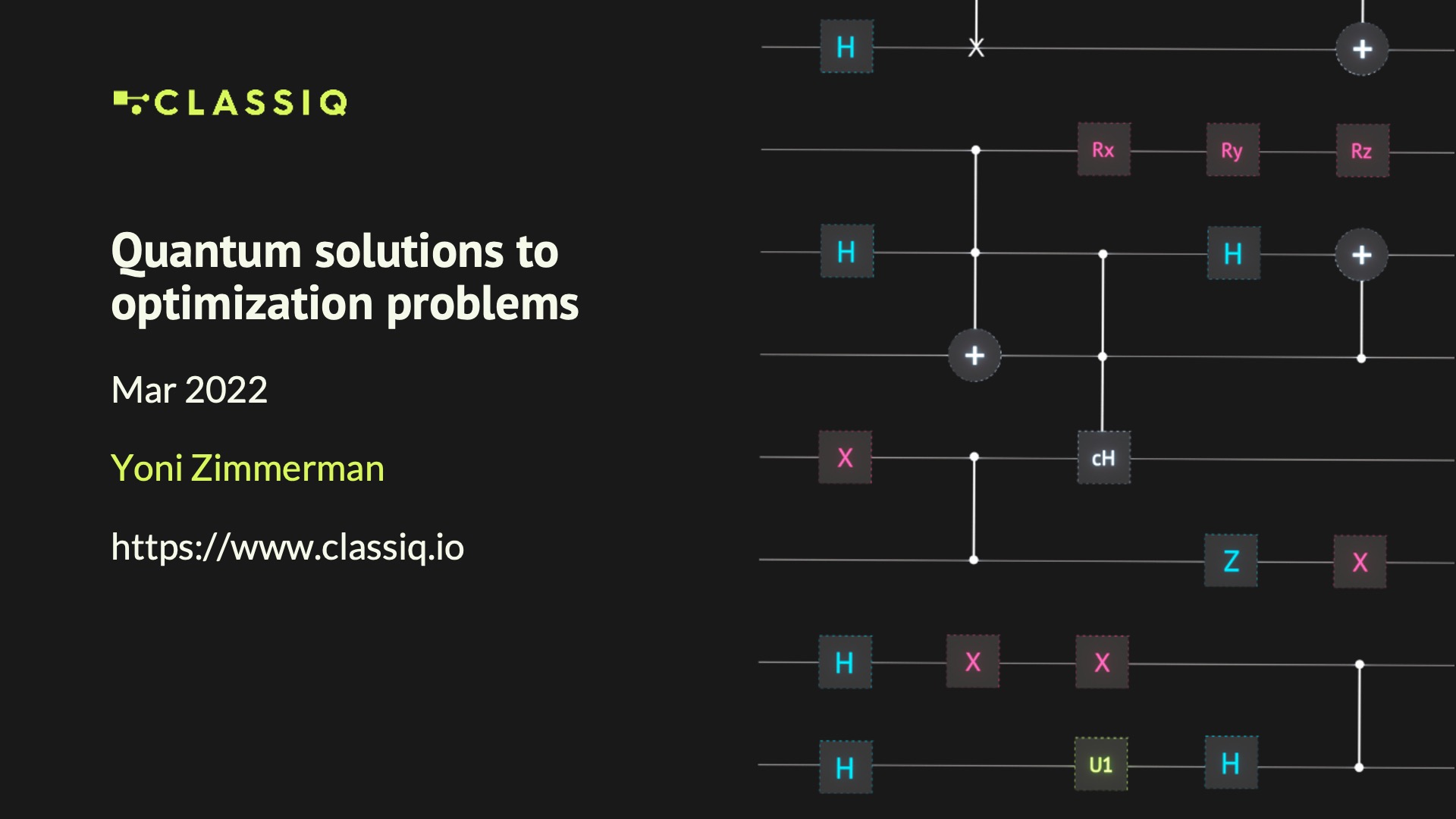 Quantum solutions to optimization problems