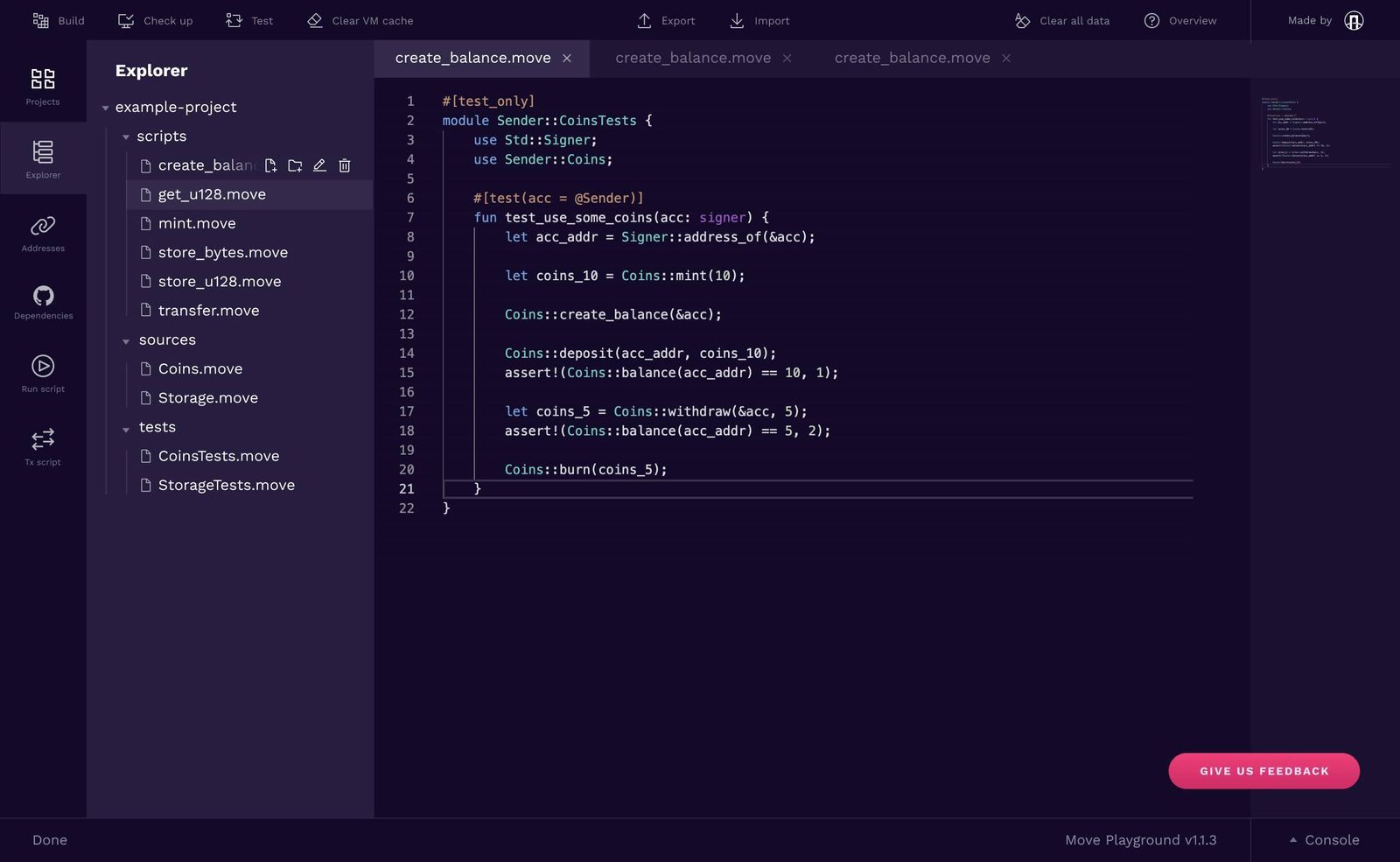 Move Code Playground by Pontem