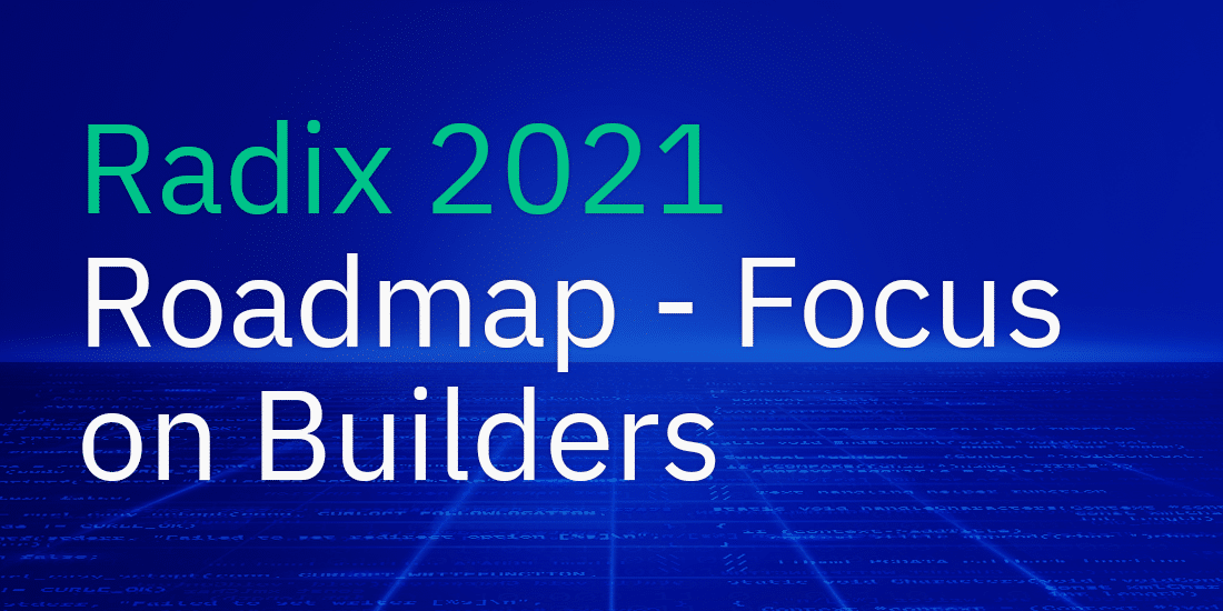 Radix 2021 Roadmap - Focus on Builders | The Radix Blog | Radix DLT
