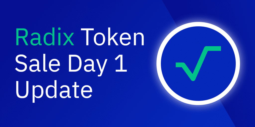 Radix Token Sale - Update! | The Radix Blog | Radix DLT
