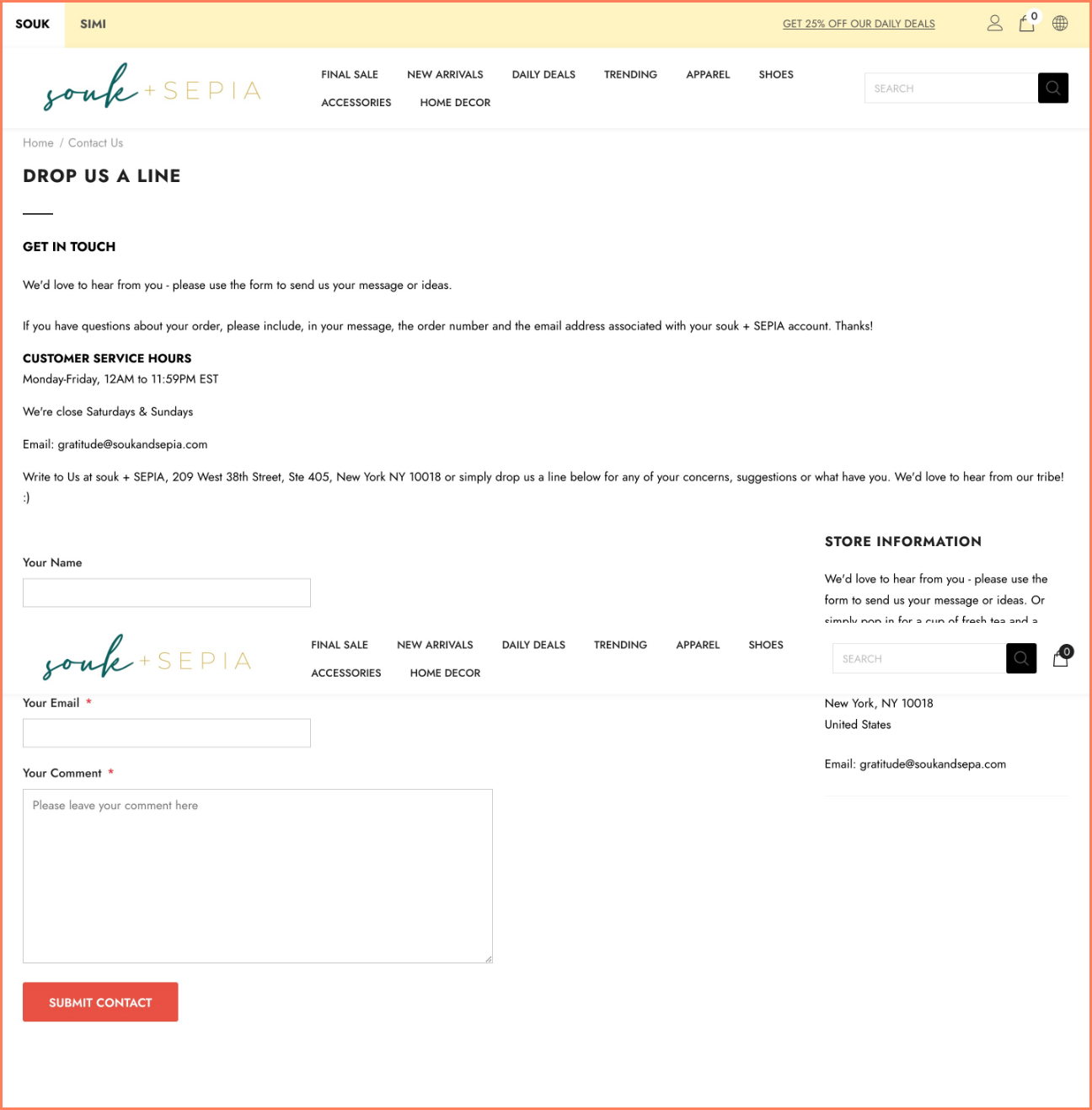 20 eCommerce 'contact us' page designs for inspiration