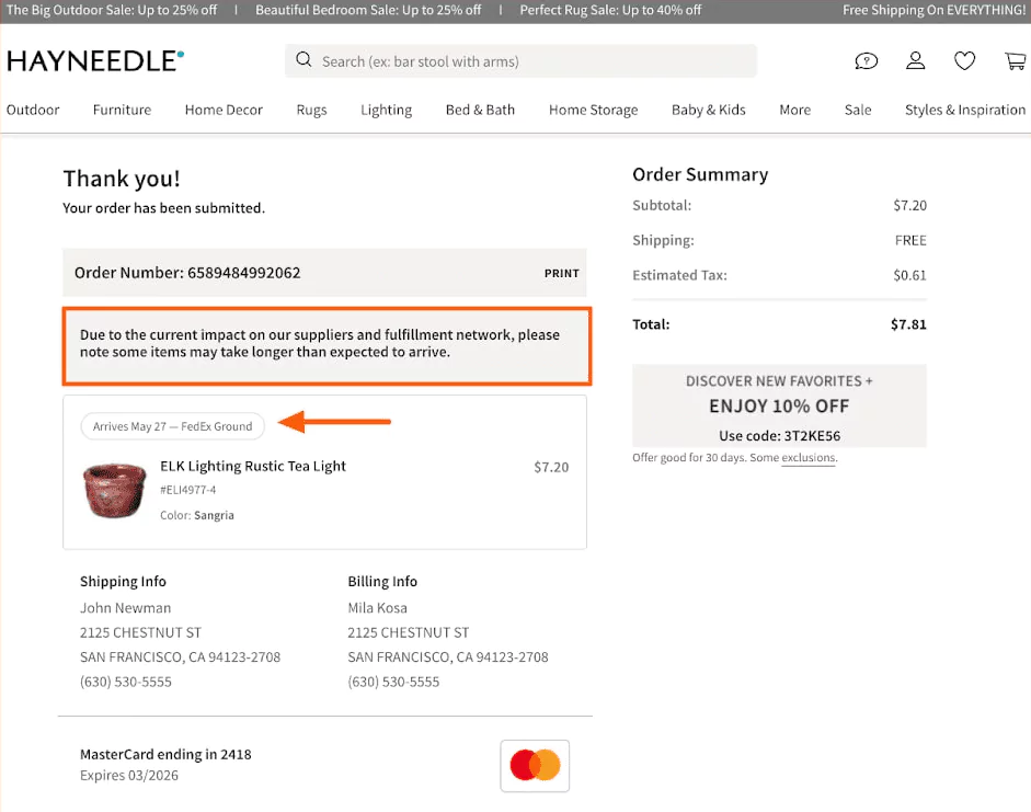 Order Confirmation Page: 25 Best Practices (+ Great examples)