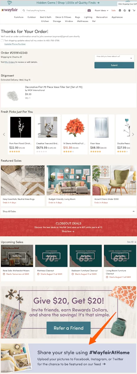 Order Confirmation Page: 25 Best Practices (+ Great examples)
