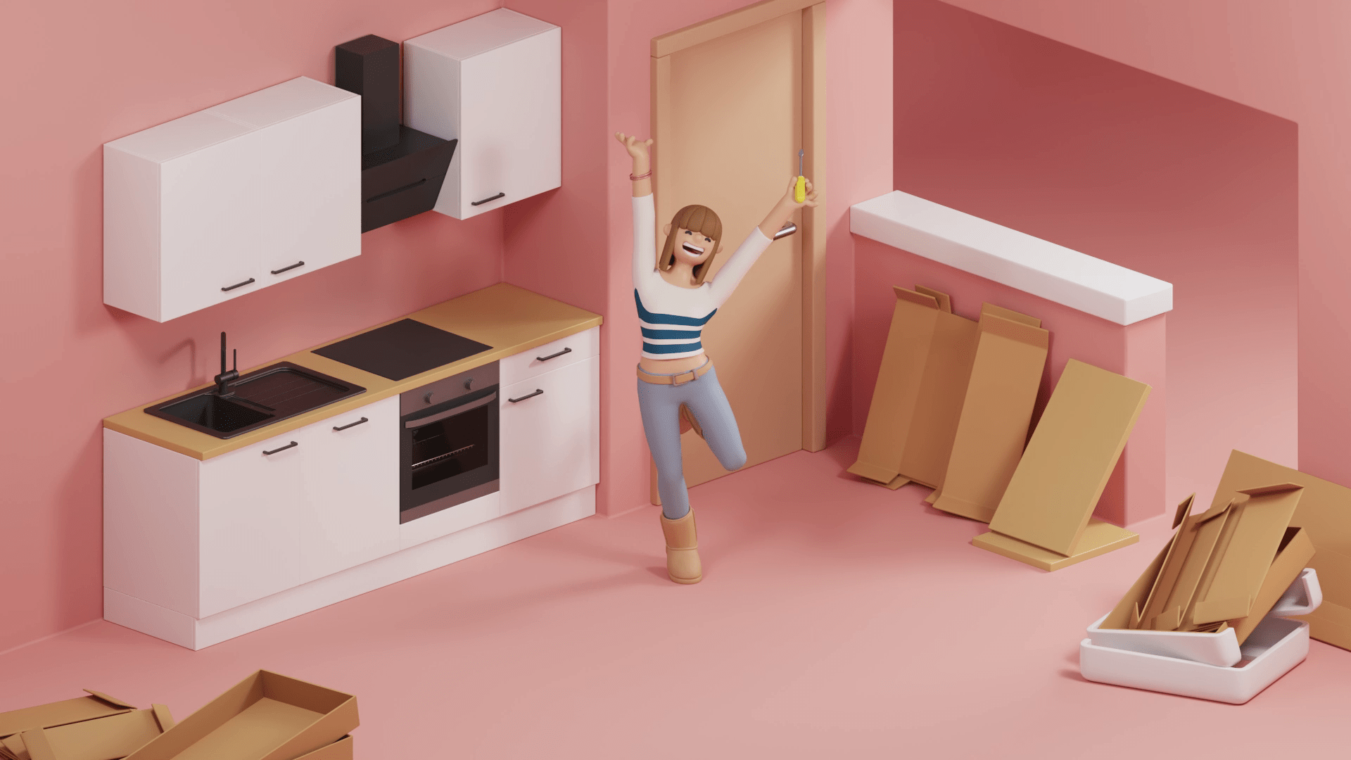 Réalisation Animation 3D cartoon pour le cusiniste Wallers