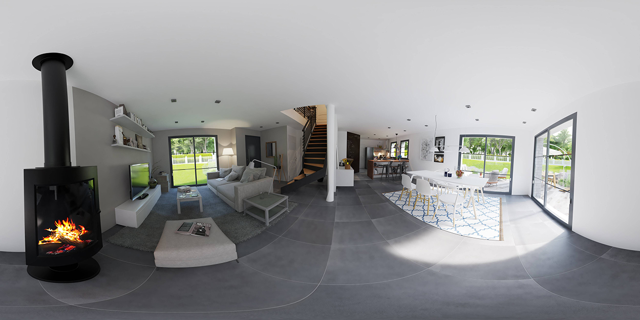 Réalisation Visite Virtuelle 3D pour la visite d'une maison en immobilier