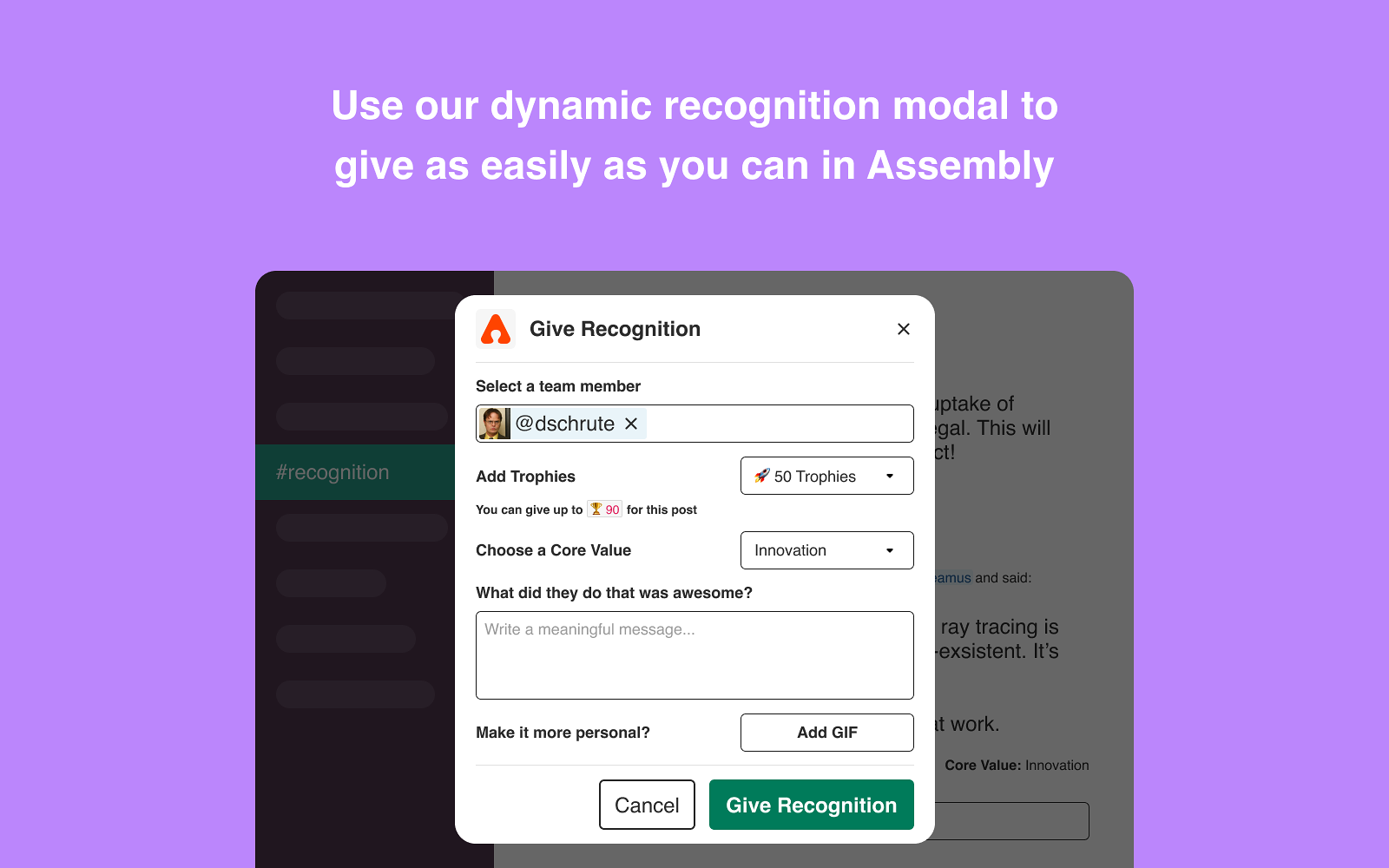 Integrate Bot for Slack w/ the Assembly employee recognition, rewards ...
